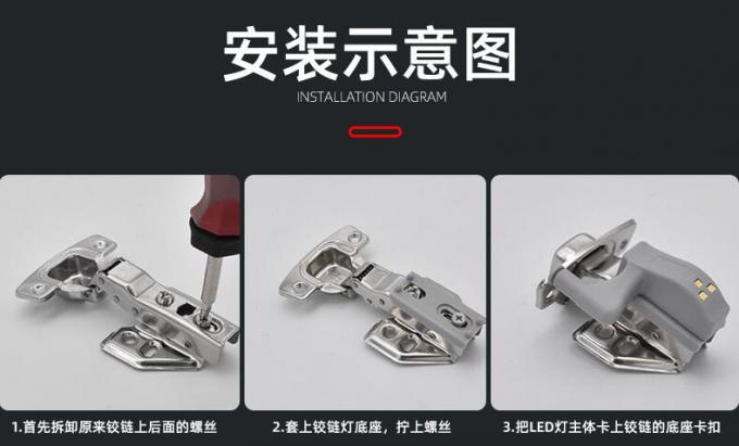 IP55 Cabinet Door Hinges Hydraulic Smart Touch Kitchen Cupboard Hinges