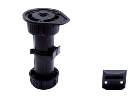 Durable Plastic Adjustable Furniture Legs Black Color For Kitchen Cabinets